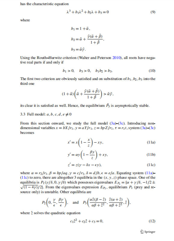 Solved 2 Model Formulation To study the predator-prey | Chegg.com