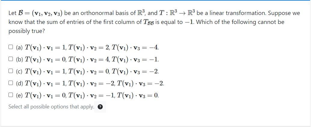 Solved Let B=(v1,v2,v3) be an orthonormal basis of R3, and | Chegg.com