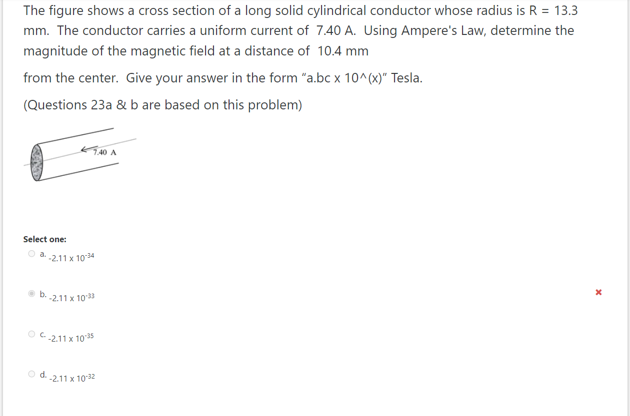 Solved The figure shows a cross section of a long solid | Chegg.com