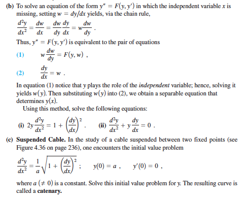 Solved (b) To solve an equation of the form y" - F(y.y') in | Chegg.com