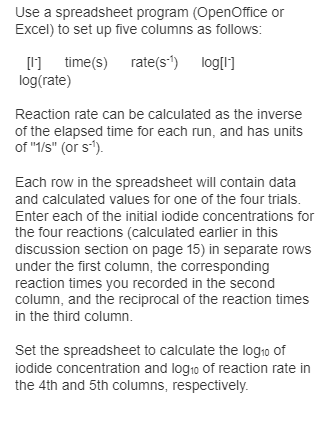 Solved Use a spreadsheet program (OpenOffice or Excel) to | Chegg.com