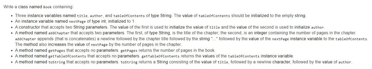 Solved Write a class named Book containing: - Three instance | Chegg.com