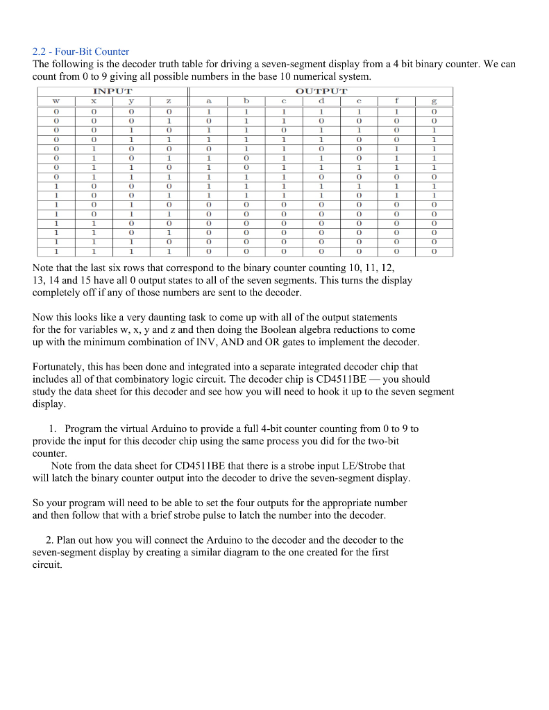 2.2 - Four-Bit Counter The following is the decoder | Chegg.com
