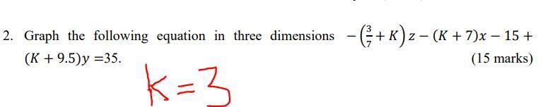 Solved 2. Graph the following equation in three dimensions - | Chegg.com