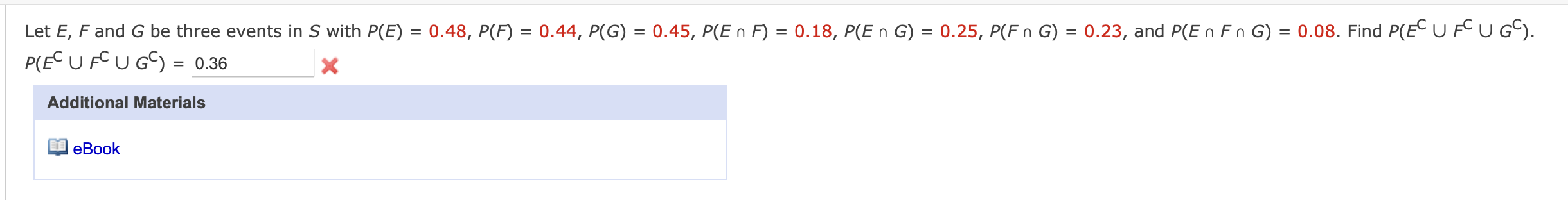 Solved Let E,F and G be three events in S with | Chegg.com Solved Let E,F and G be three events in S with | Chegg.com