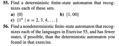 Solved 55. Find a deterministic finite-state automaton that | Chegg.com