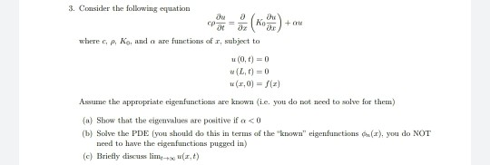 Solved 3. Consider the following equation ach where , ko, | Chegg.com