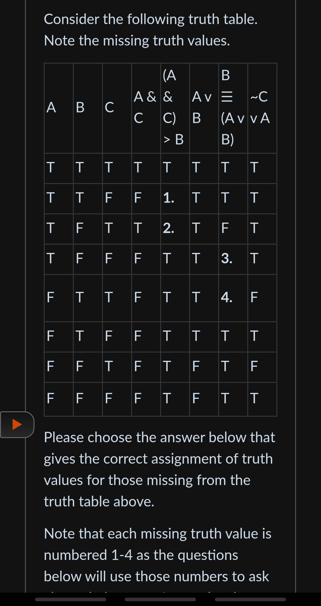 Consider the following truth table. Note the missing | Chegg.com