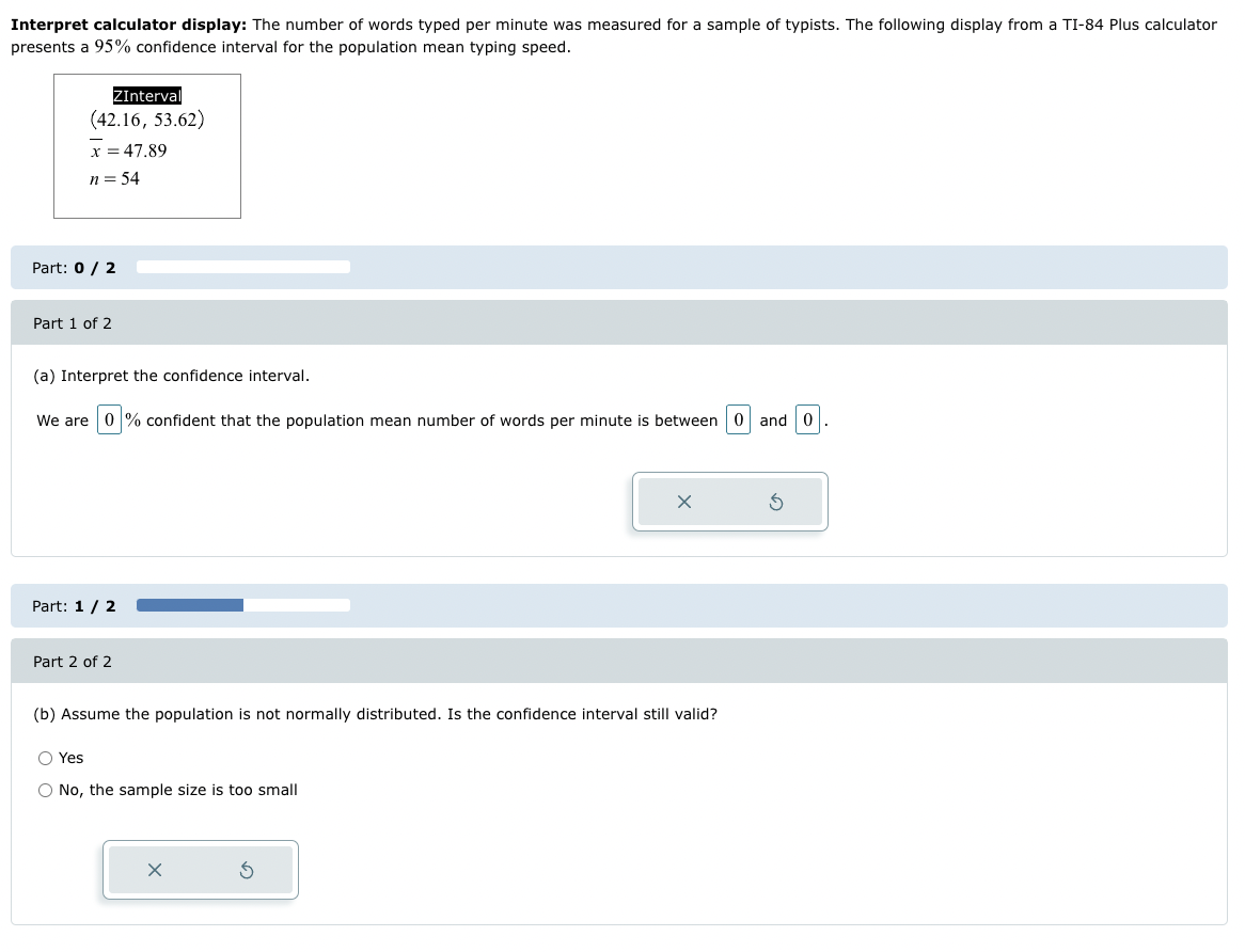 Solved Interpret calculator display: The number of words | Chegg.com