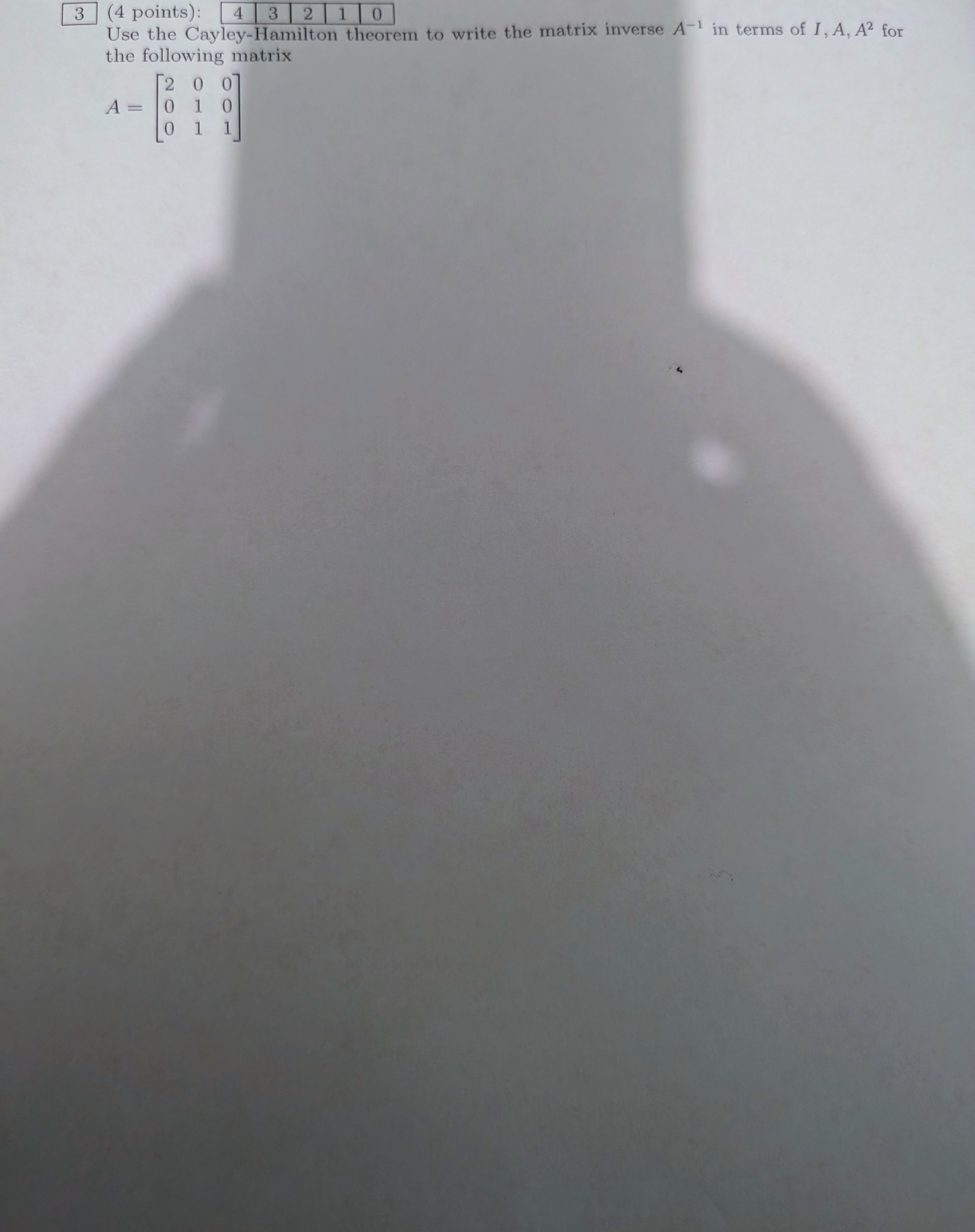 Solved 3 (4 points): Use the Cayley-Hamilton theorem to | Chegg.com