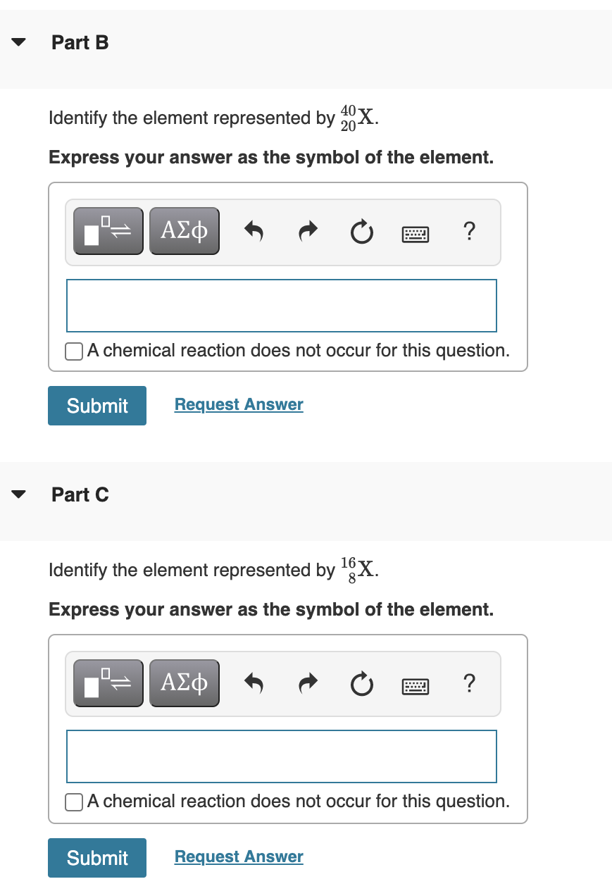 Solved Part B Identify the element represented by 40X. | Chegg.com