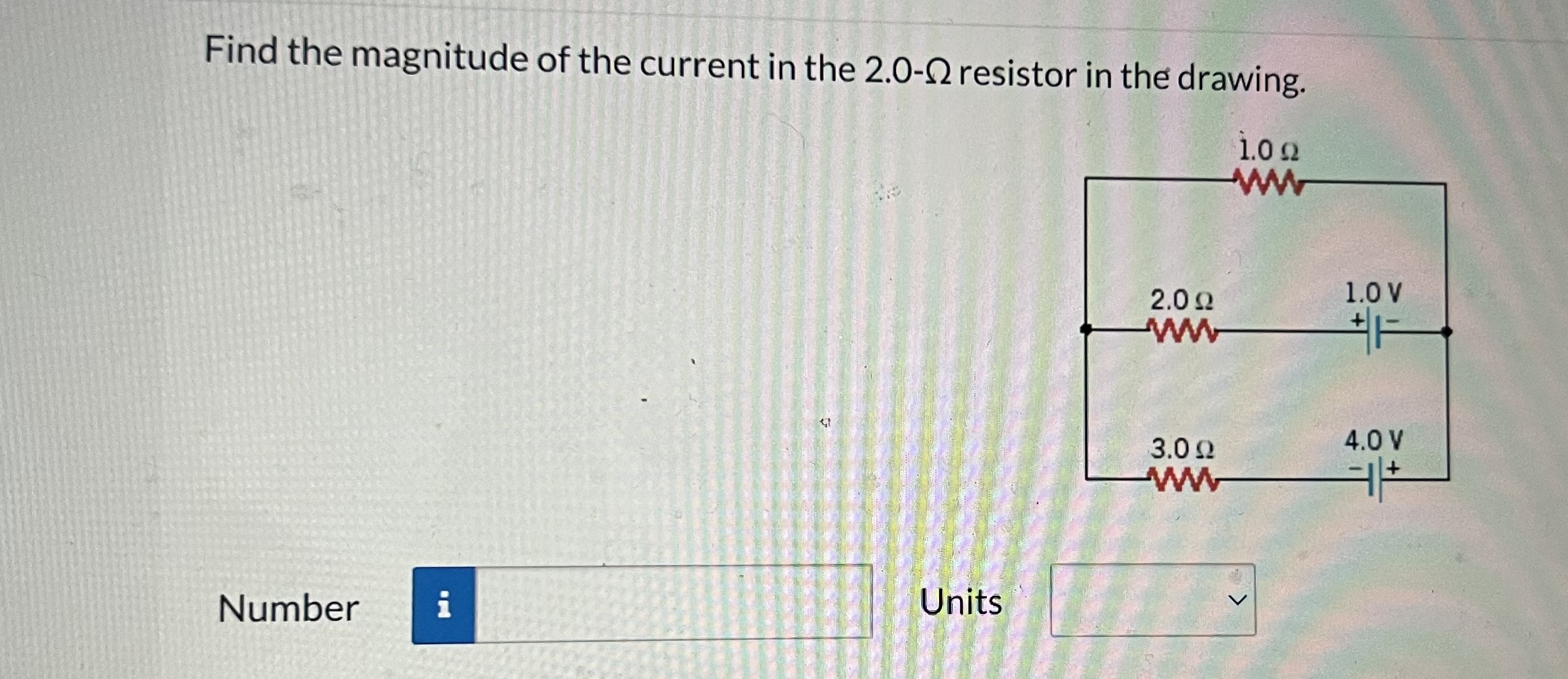 Solved Find the magnitude of the current in the 2.0−Ω | Chegg.com