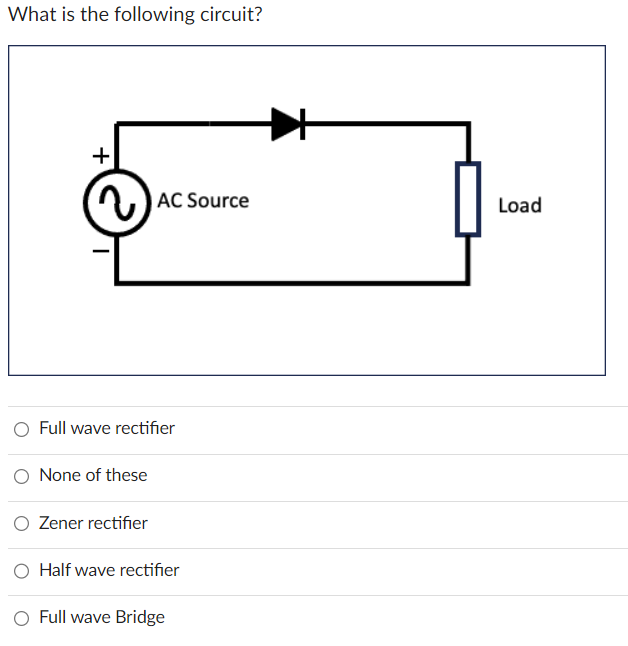 Solved What is the following circuit? Full wave rectifier | Chegg.com