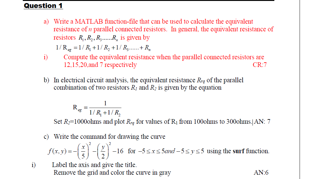 Solved Question 1 A Write A Matlab Function File That Can 0522