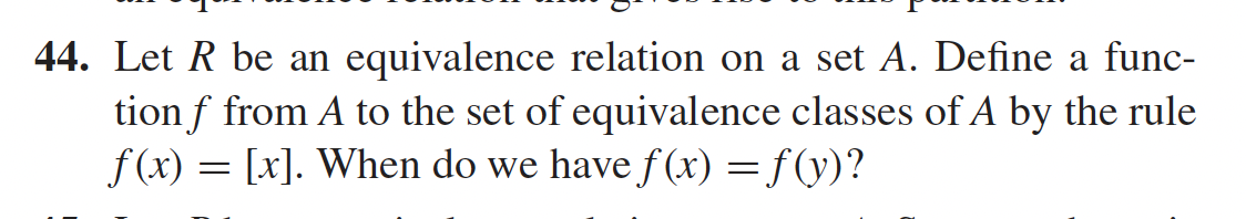 Solved 44. Let R be an equivalence relation on a set A. | Chegg.com