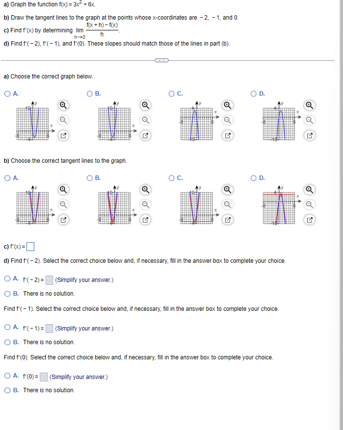 Solved a) Graph the function f(x)=3x2+6x. b) Draw the | Chegg.com