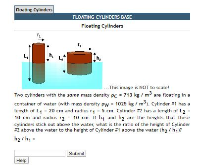 Solved Floating Cylinders FLOATING CYLINDERS BASE Floating | Chegg.com