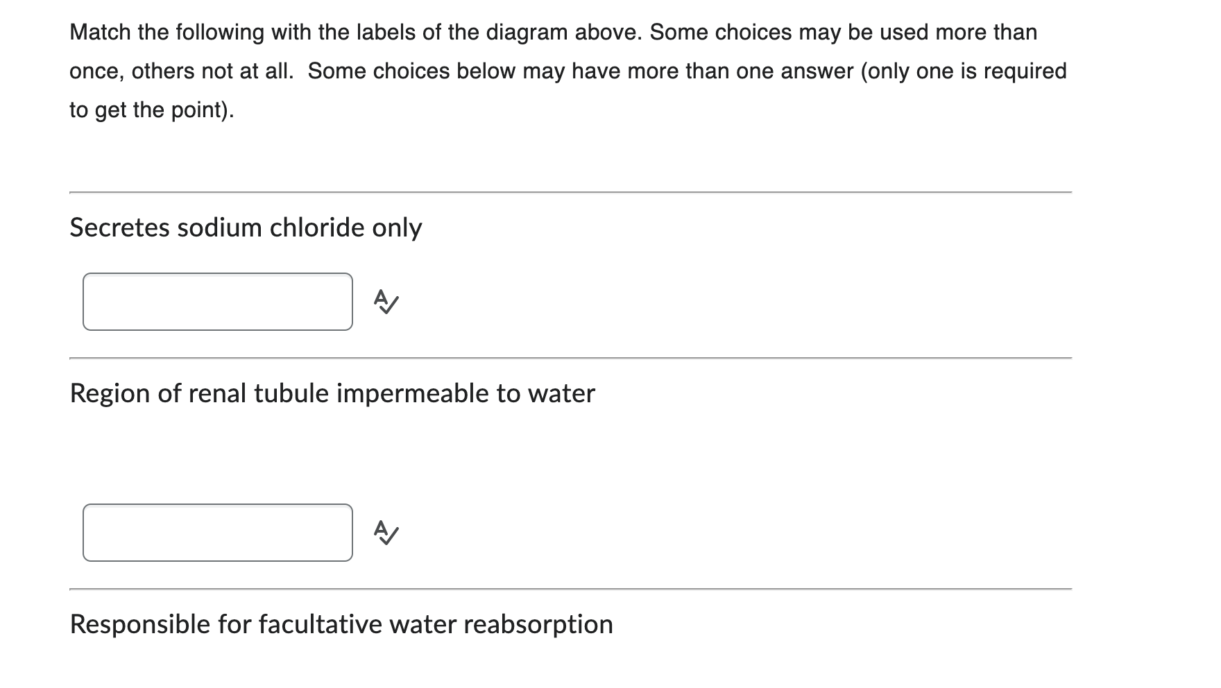 Solved Match the following with the labels of the | Chegg.com