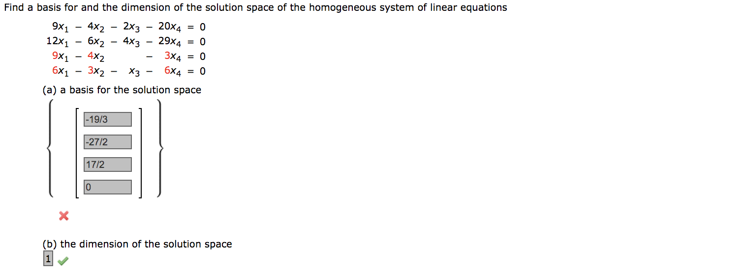 Solved 4x2 Find a basis for and the dimension of the | Chegg.com