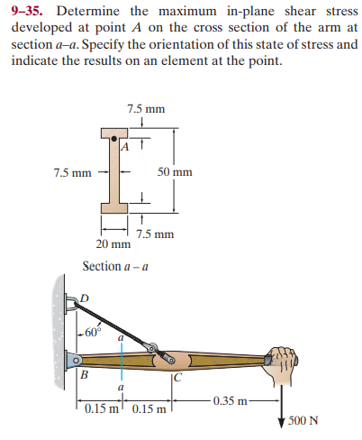 Solved 9-35. Determine the maximum in-plane shear stress | Chegg.com