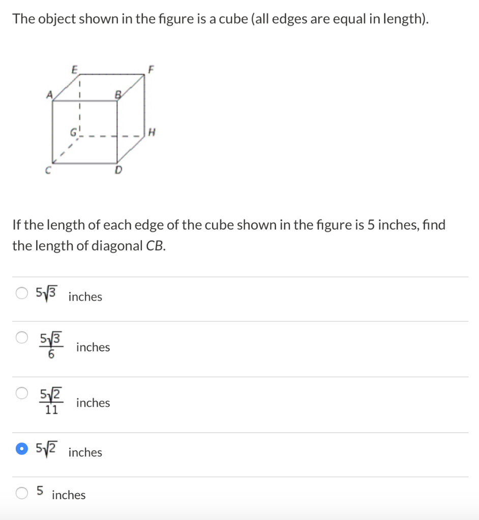 Solved The object shown in the figure is a cube (all edges | Chegg.com