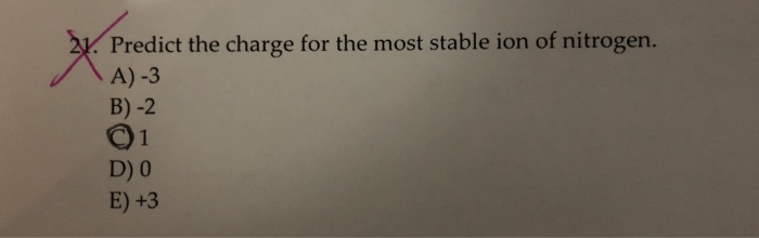 Solved Predict the charge for the most stable ion of | Chegg.com