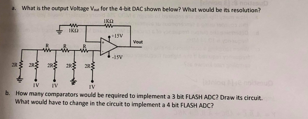 Solved a. What is the output Voltage Vout for the 4-bit DAC | Chegg.com