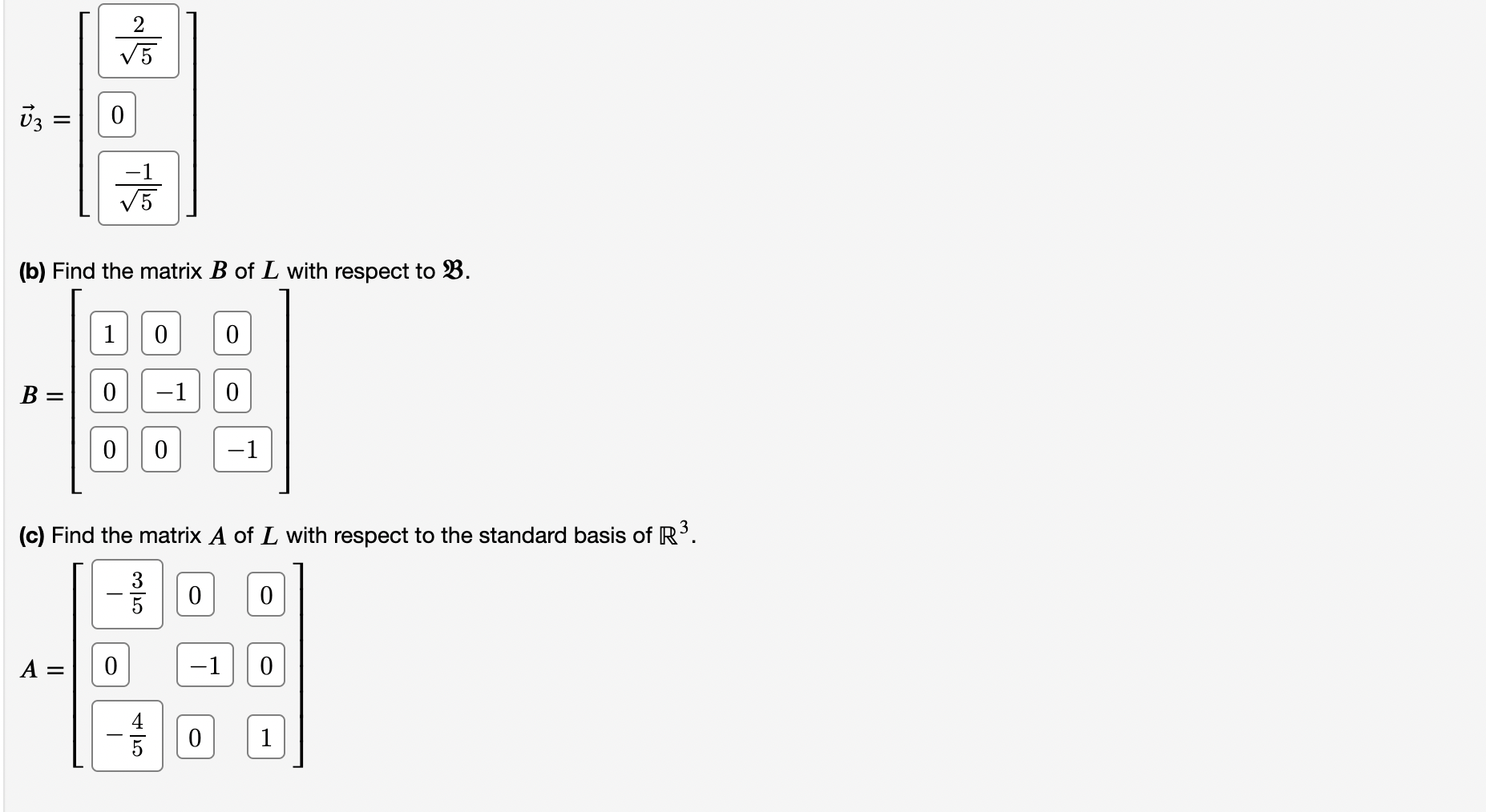 Solved (1 point) Let L from R3 to R3 be the reflection about | Chegg.com