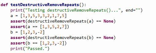 Solved 6. destructiveRemoveRepeats(L) [10 pts] Important | Chegg.com