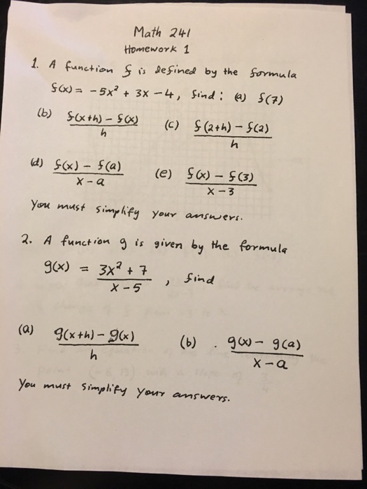 Solved Math 24 Homework 1 1. A function § ù 」eSined by the | Chegg.com