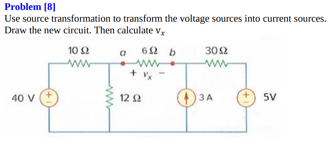 Solved Use source transformation to transform the voltage | Chegg.com