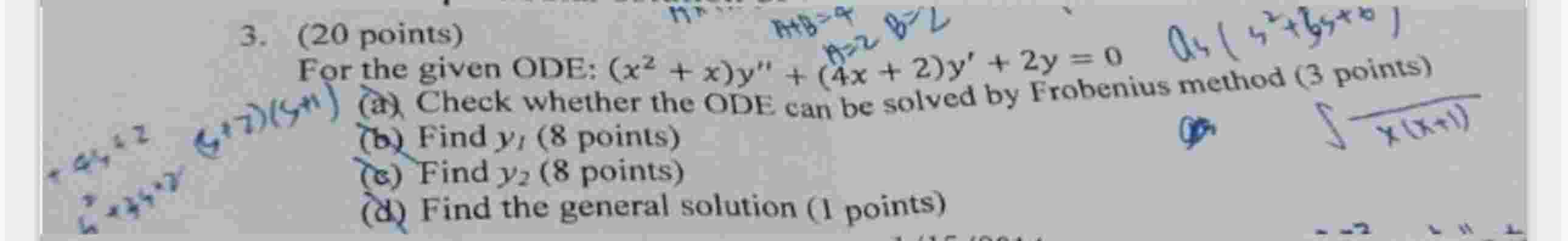 Solved (20 points)For the given ODE: | Chegg.com Solved (20 points)For the given ODE: | Chegg.com