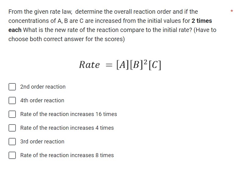Solved From the given rate law, determine the overall | Chegg.com