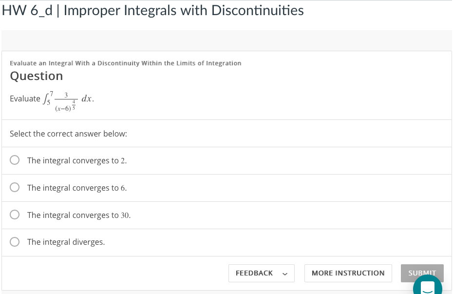 Solved HW 6_c| Improper Integrals over Infinite Intervals | Chegg.com