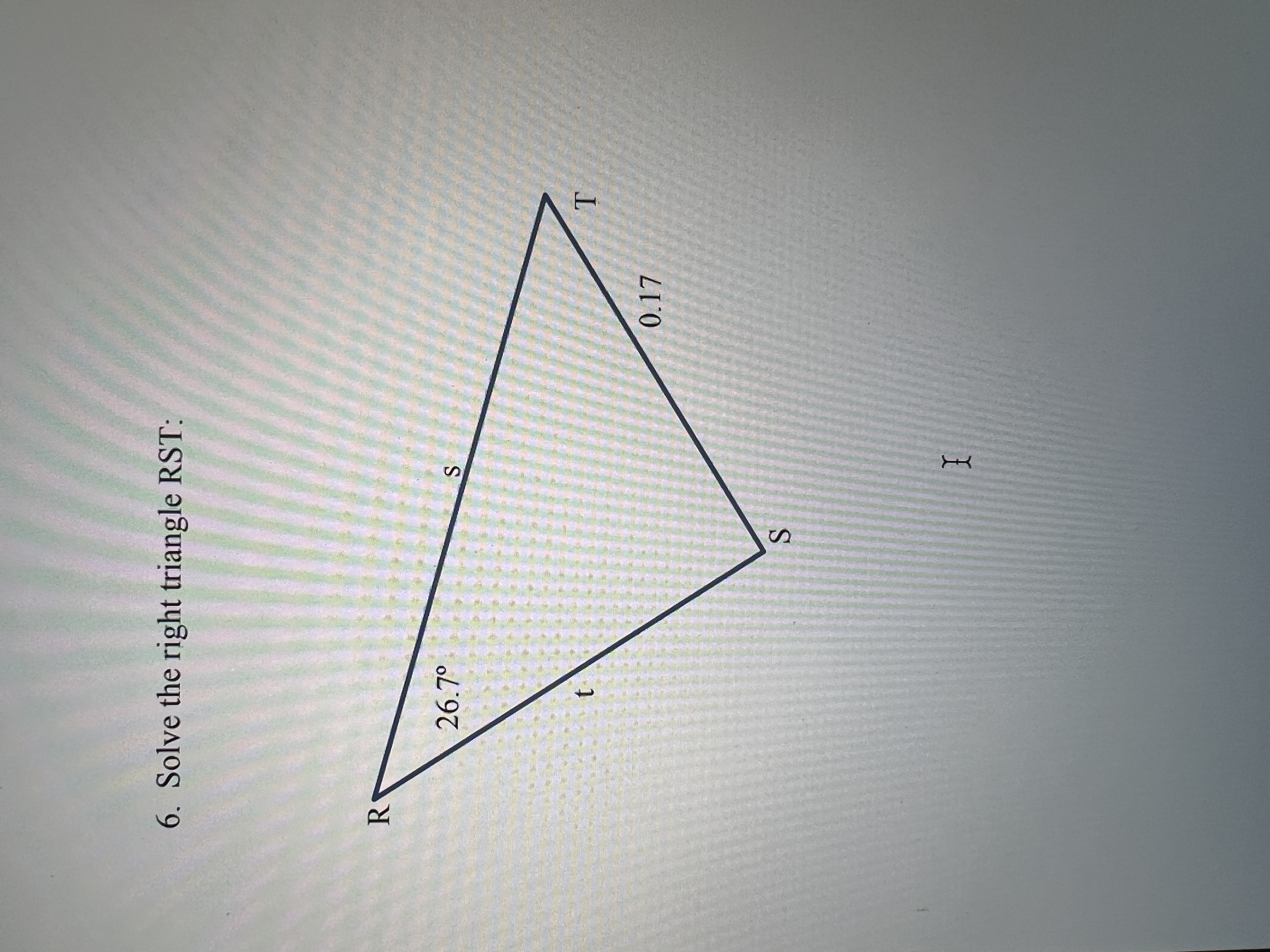 Solved Solve the right triangle RSTplease send step by step | Chegg.com