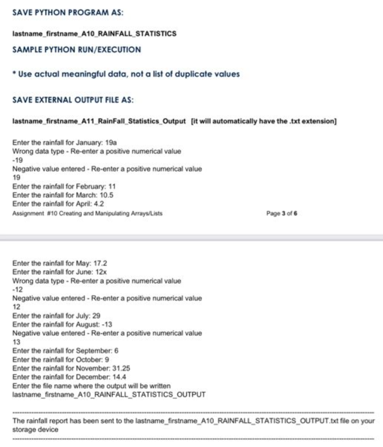 Solved SAVE PYTHON PROGRAM AS: lastname_firstname A10 | Chegg.com