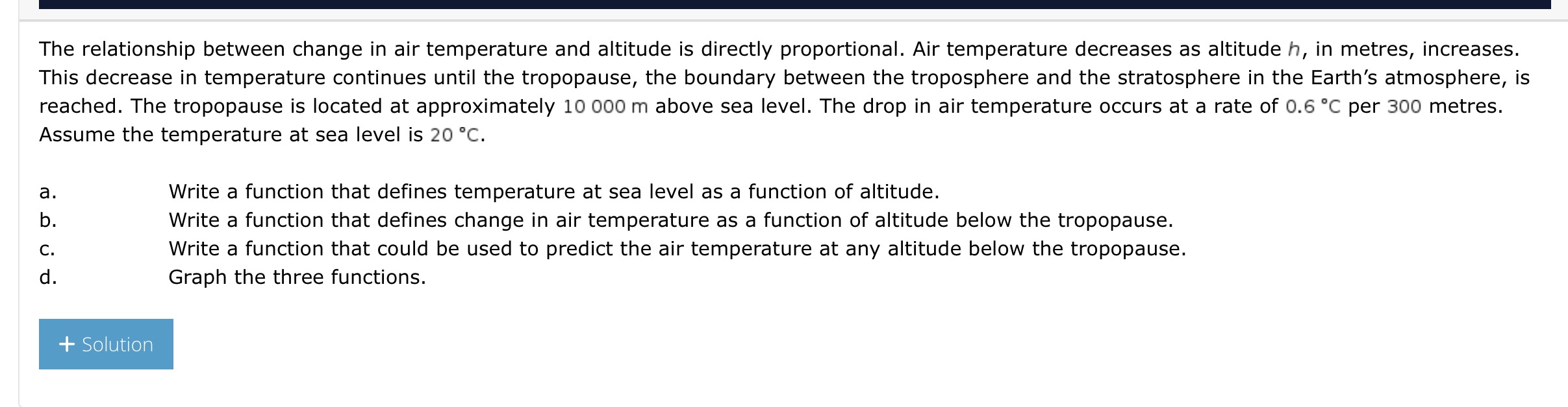 Solved The relationship between change in air temperature | Chegg.com