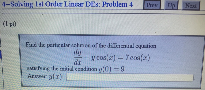 Solved Find the particular solution of the differential | Chegg.com