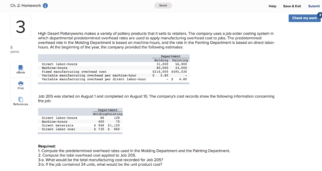 Solved Ch. 2: Homework Saved Help Save & Exit Submit Check | Chegg.com