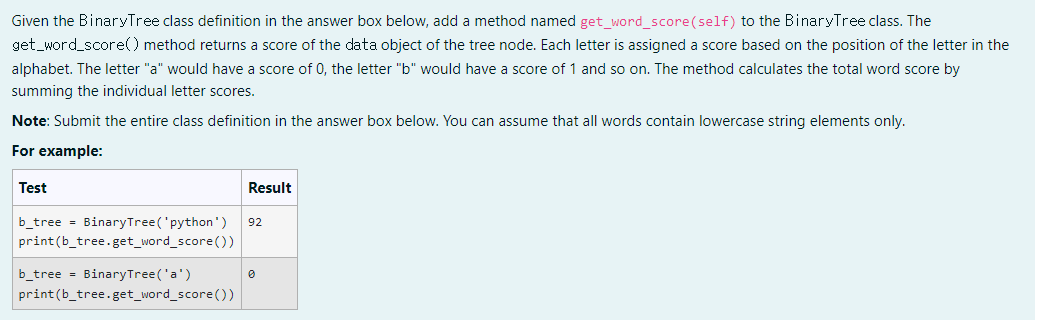 Solved in python please class BinaryTree: def | Chegg.com