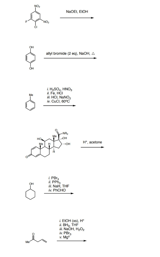 Solved NaOEt, EtOH Y NO allyl bromide (2 eq), NaOH, A i. | Chegg.com
