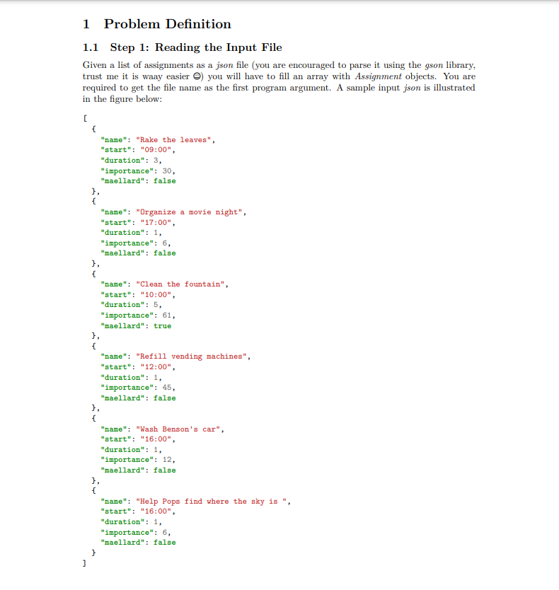 Solved 1 Problem Definition 1.1 Step 1: Reading the Input | Chegg.com