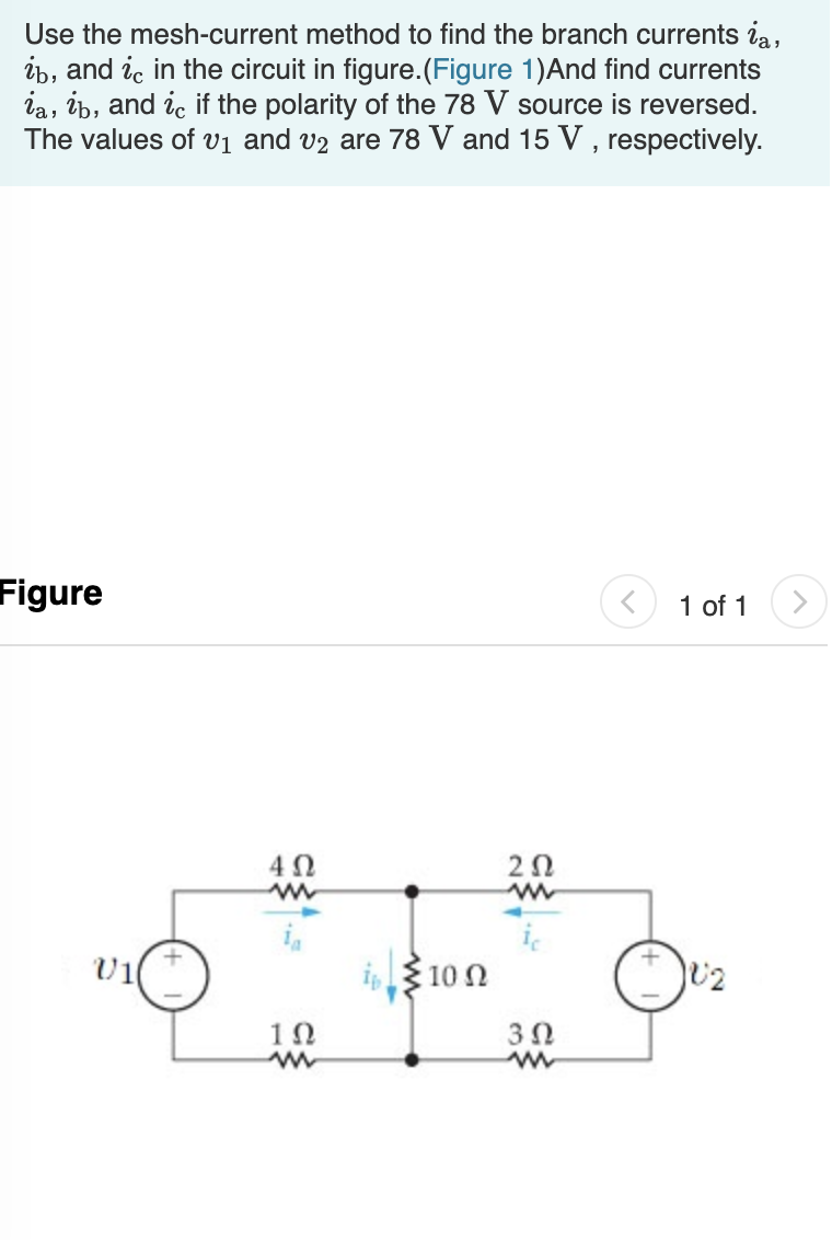 Solved Use the mesh-current method to find the branch | Chegg.com