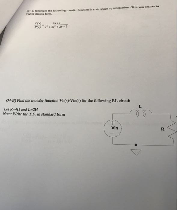 Solved 04-a) represent the following transfer function in | Chegg.com