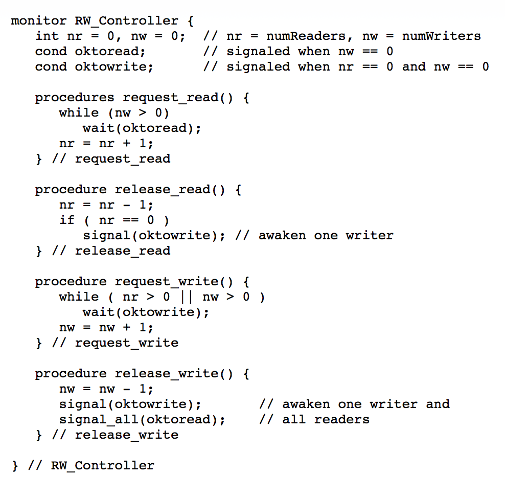 Solved The following problems deal with the readers/writers | Chegg.com