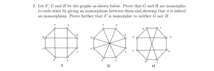2. Let F, G and H be the graphs as shown below. Prove | Chegg.com