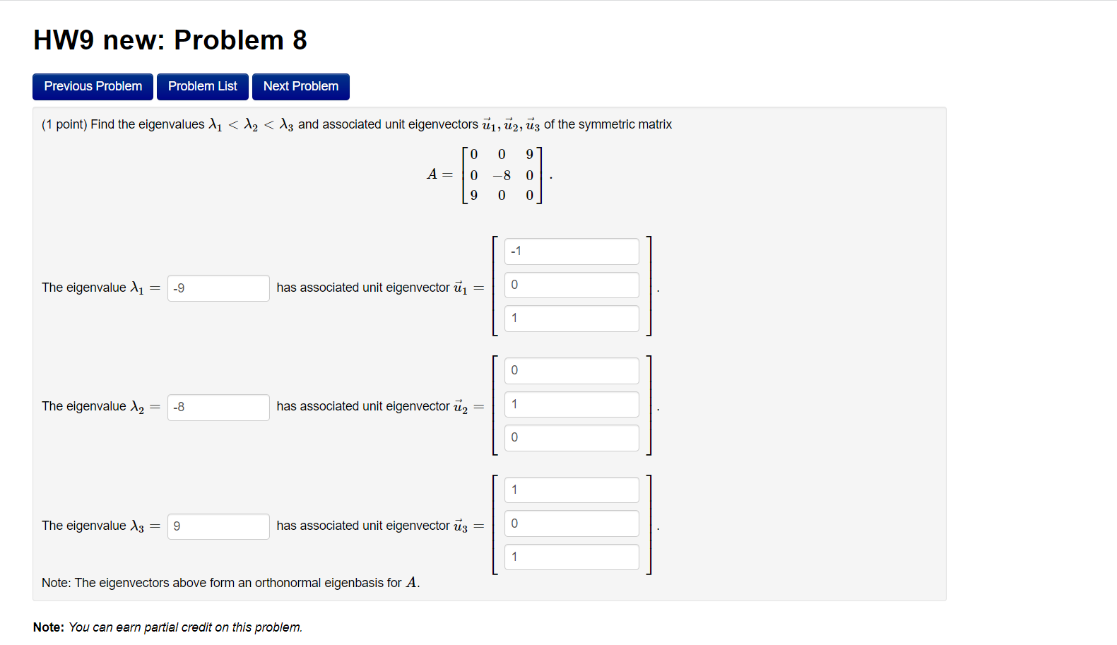Solved HW9 new: Problem 8 Previous Problem Problem List Next | Chegg.com