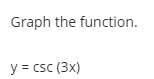 Solved Graph the function. y = CSC (3x) | Chegg.com