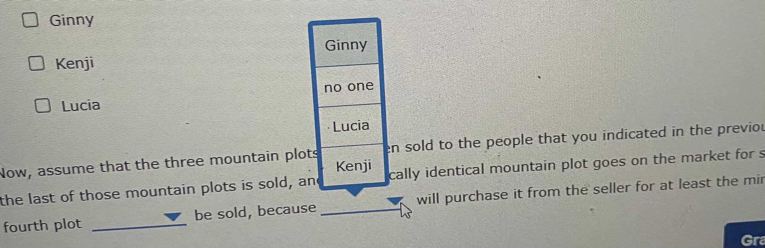 Solved Ginny Kenji Lucia Jow, assume that the three mountain | Chegg.com