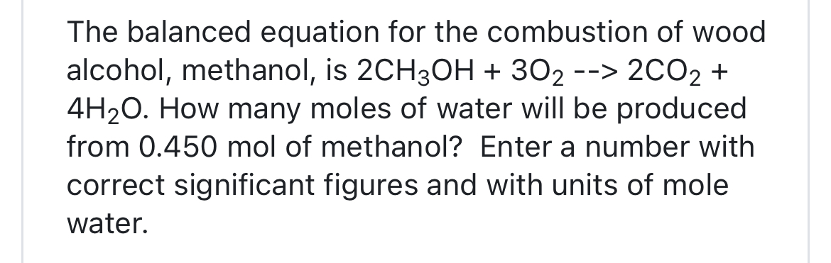 The balanced equation for the combustion of wood | Chegg.com